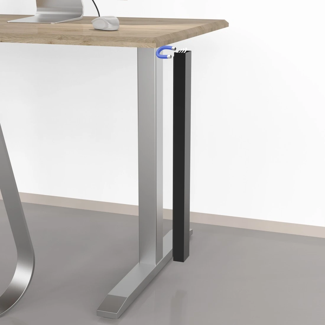 Kabelgoot van metaal om te lijmen, magnetisch, 55 cm, zwart | Hama